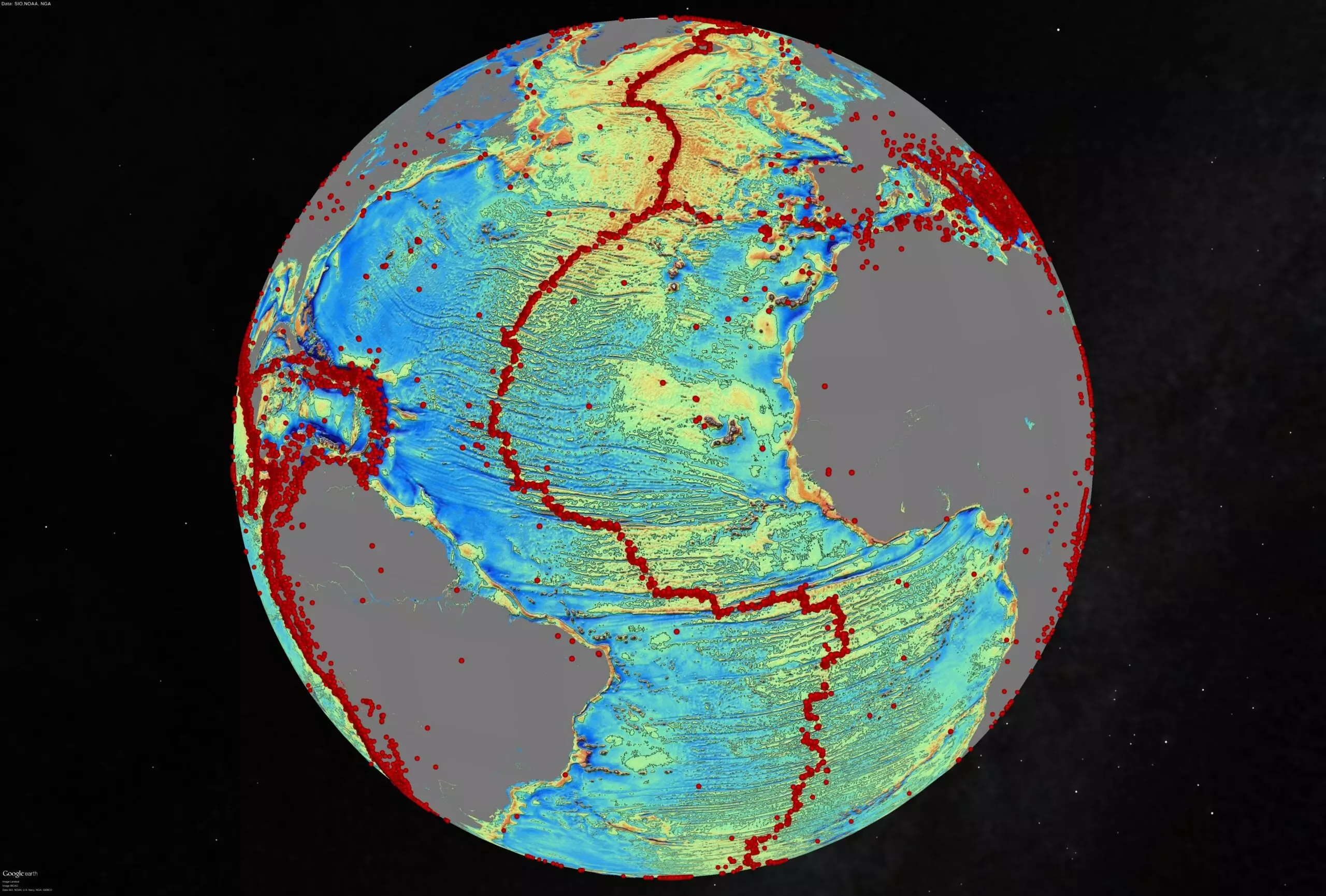 Dati satellitari mappe delle profondità nascoste dei fondali marini