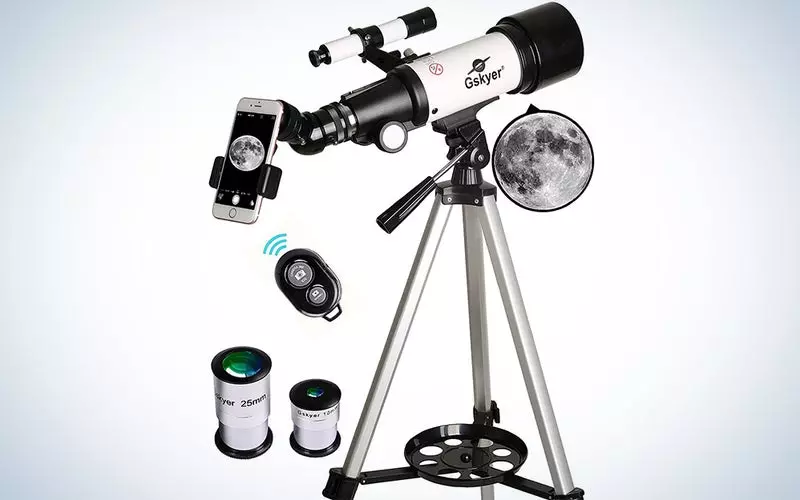 Gskyer Teleskopo, Vojaĝa Amplekso, 70mm Aperturo 400mm AZ Monto Astronomia Refraktora Teleskopo por Infanaj Komencantoj