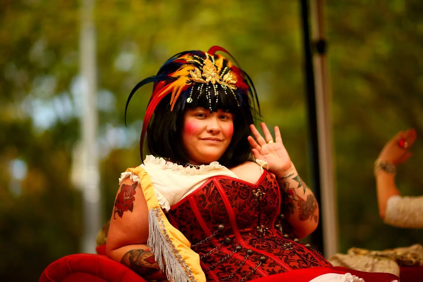 Faafafine-Individuum bei der Prideparade in Auckland, Neuseeland