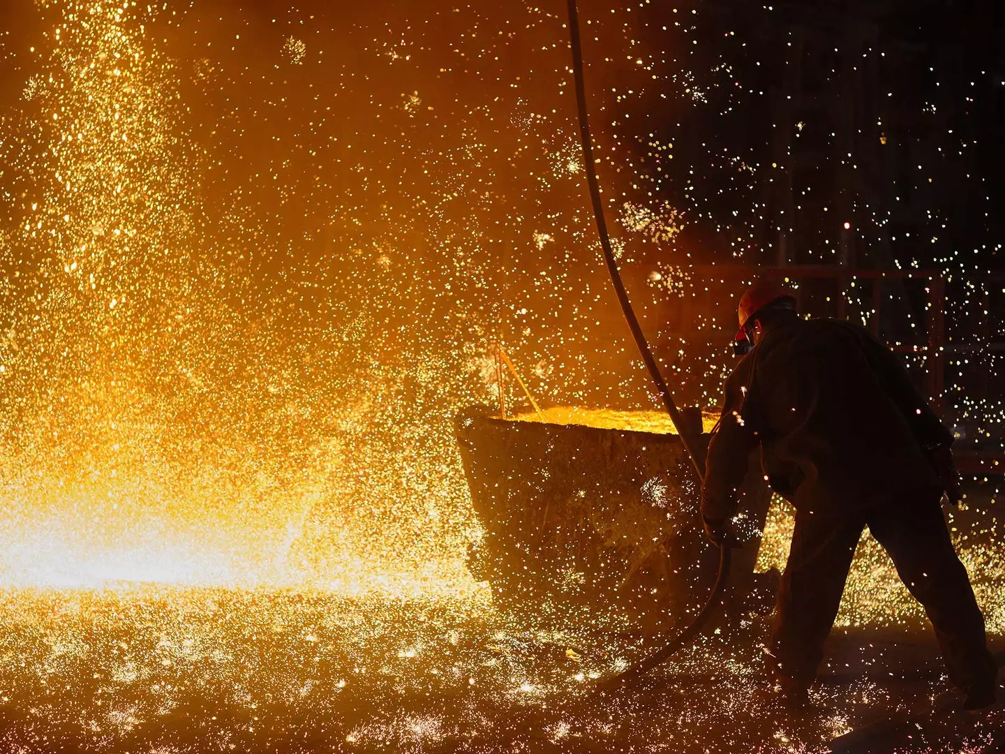 Una foto della produzione dell'acciaio.