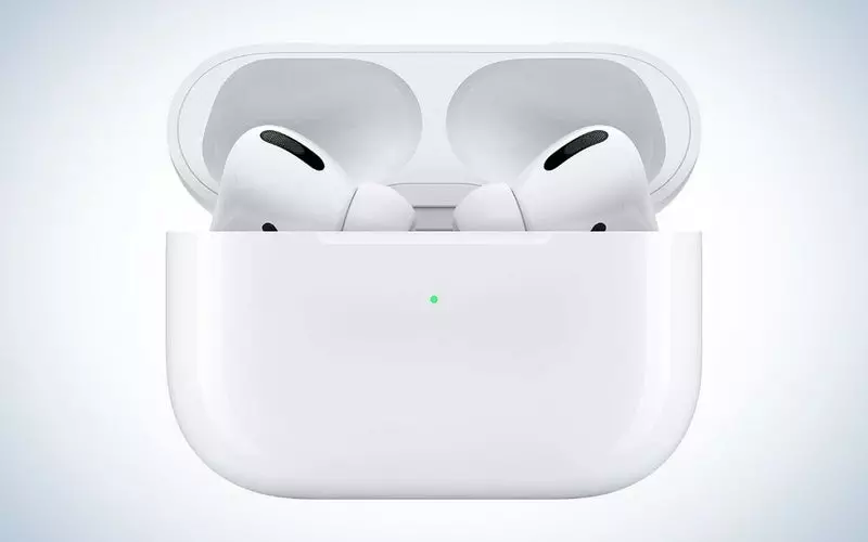 Anrheg graddio coleg gwyn diwifr AirPods Pro iddo