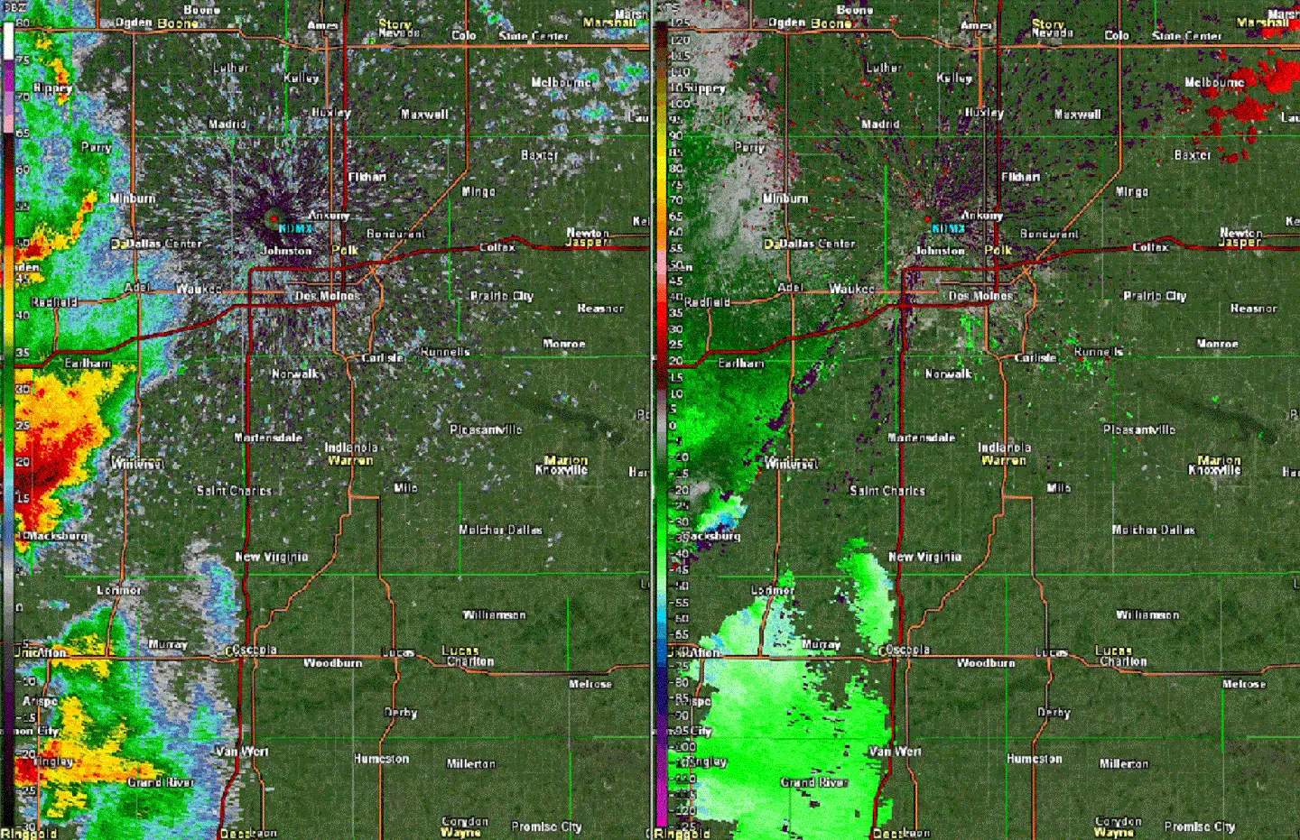 5 de março de 2022 tornados no sul e centro de Iowa em um circuito de radar