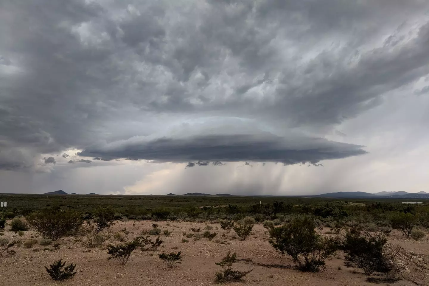 En stormsky bragt af den nordamerikanske monsun hænger over ørkenen nær Tombstone, Arizona.