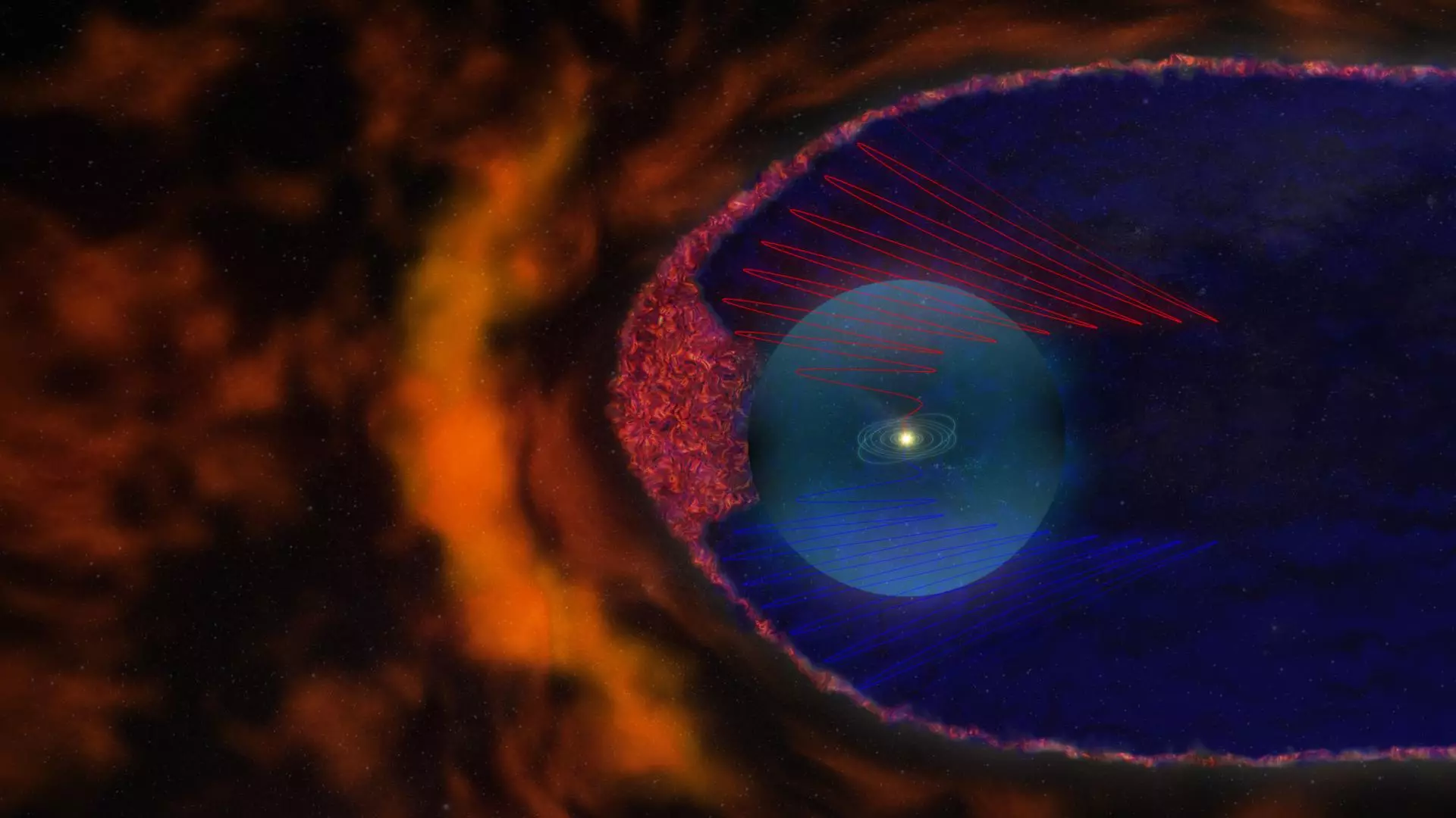 Når man nærmer sig solsystemets kant, opdager Voyager-sonder et skummende hav af magnetiske bobler